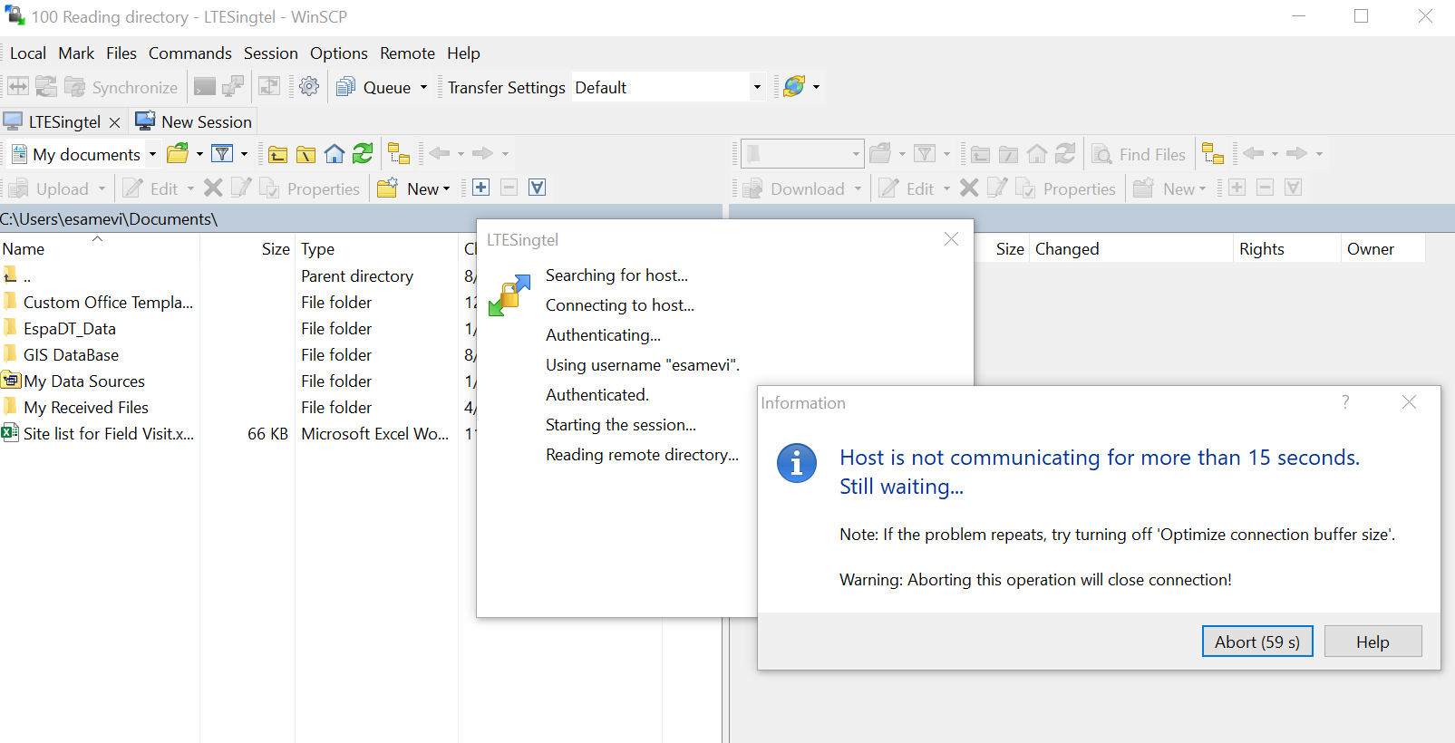 host-is-not-communicating-for-more-than-15-seconds-error-support